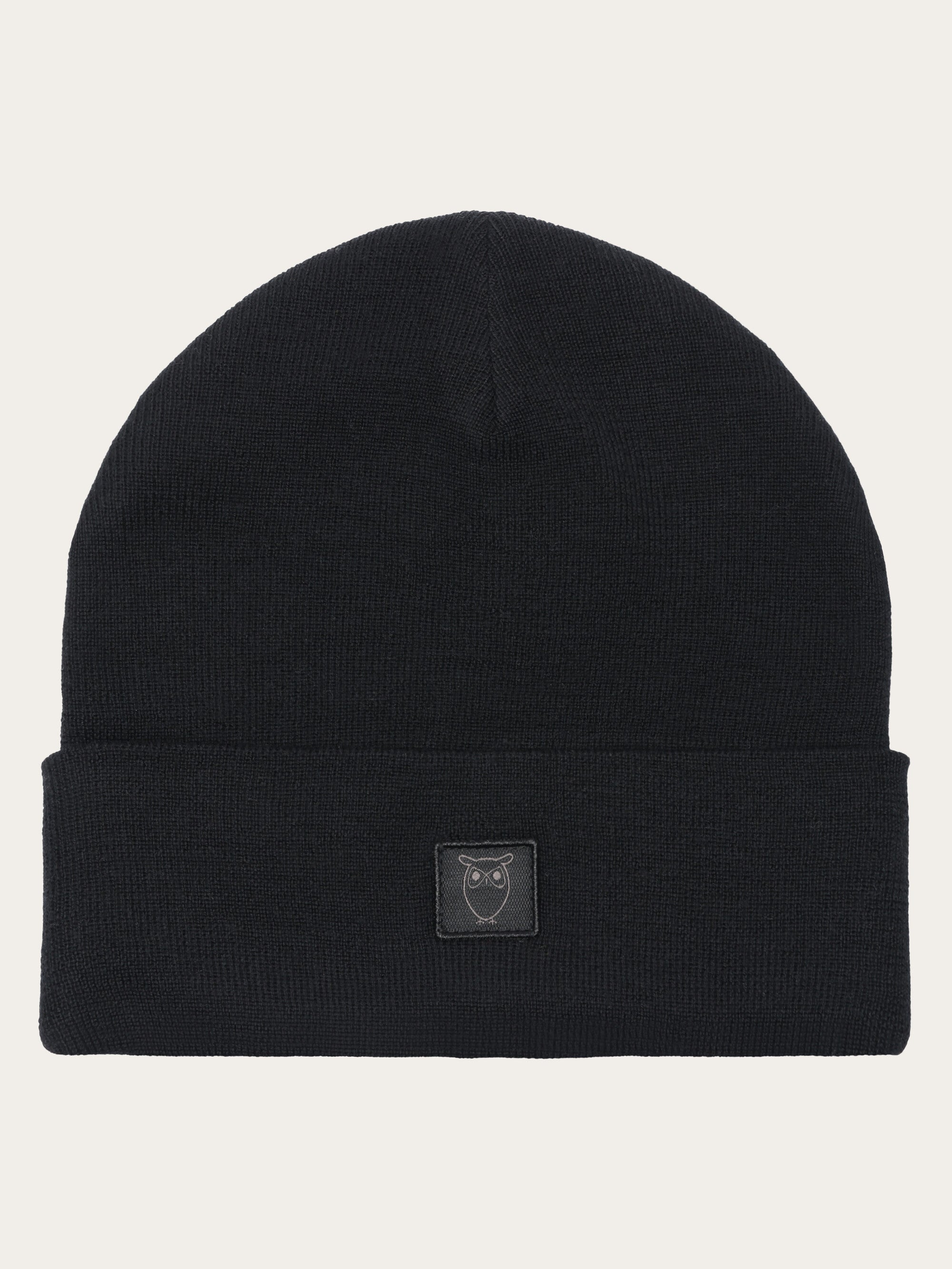 Merino Wool Double Layer Beanie RWS - Black Jet von KnowledgeCotton ...