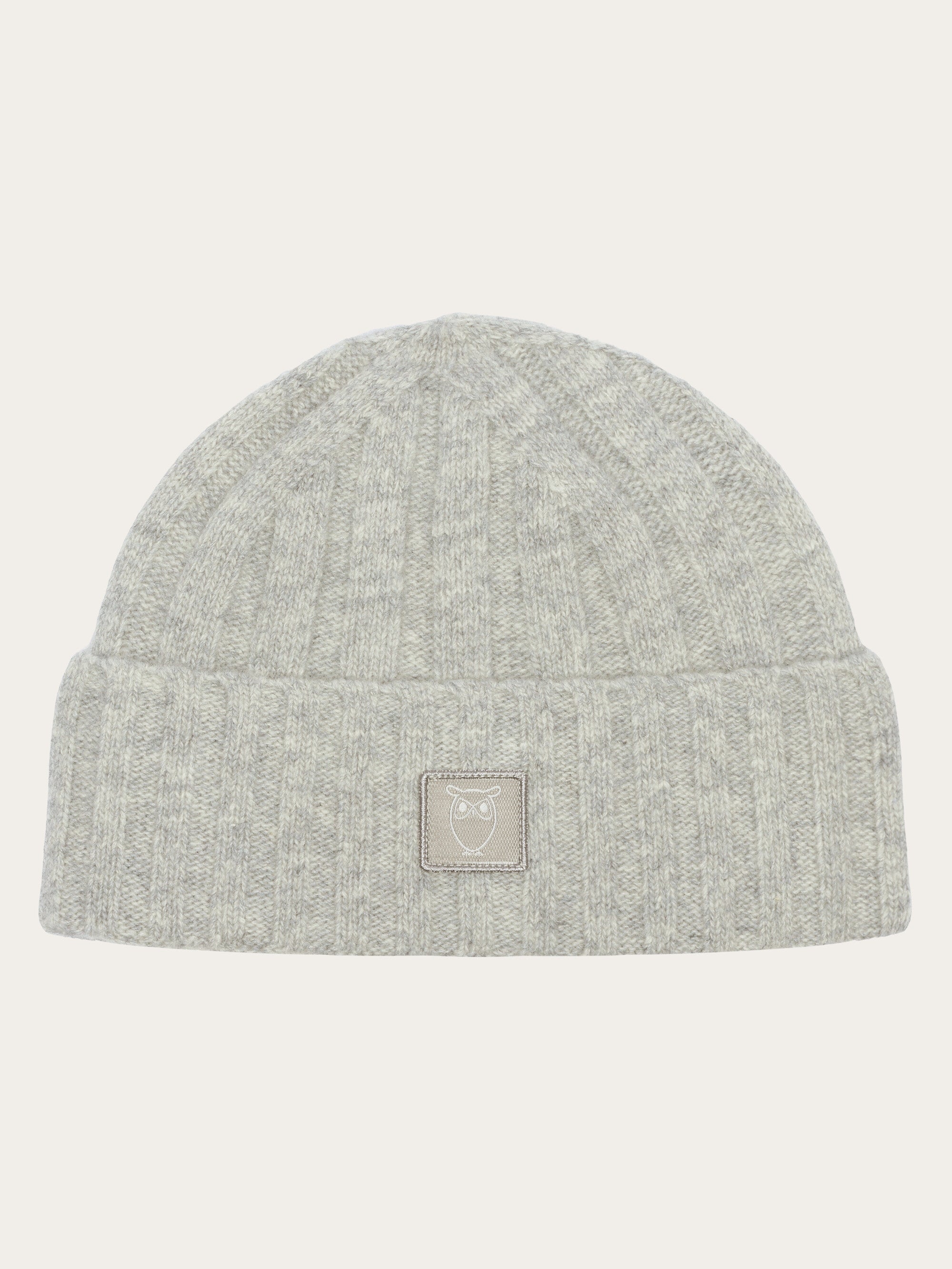 Low wool 5x4 rib beanie - RWS - Grey Melange – KnowledgeCotton Apparel ...